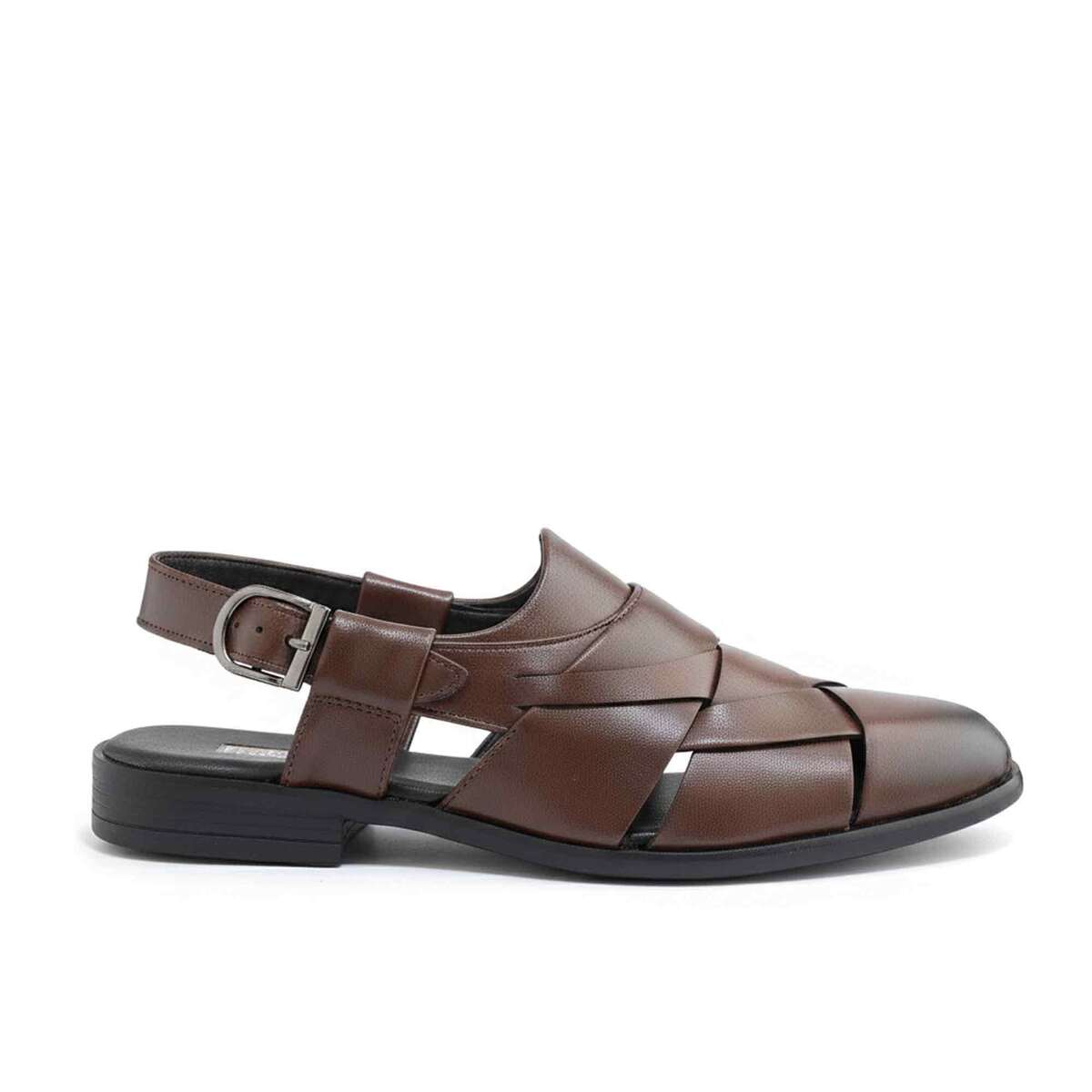 Gold Series Men’s Black Formal Sandals | Elegant Open Footwear by Metro